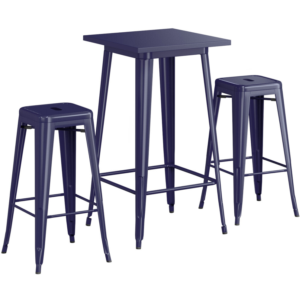 Lancaster Table & Seating Alloy Series 23 1/2" x 23 1/2" Navy Bar ...