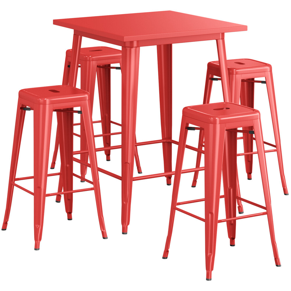 Lancaster Table & Seating Alloy Series 31 1/2" x 31 1/2" Ruby Red Bar ...