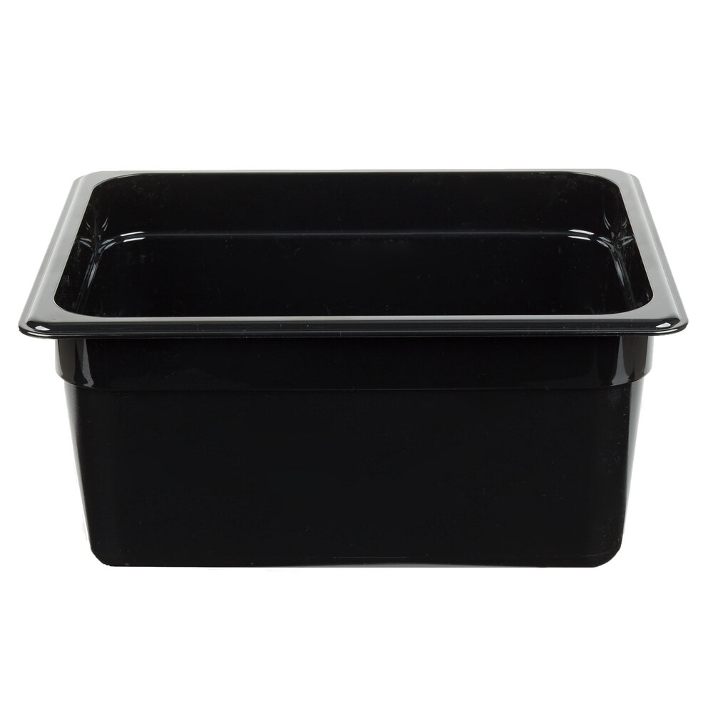 Cambro 26CW110 Camwear 1/2 Size Black Food Pan - 6" Deep