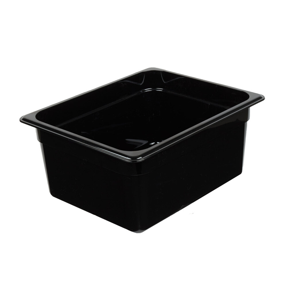 Cambro 26CW110 Camwear 1/2 Size Black Polycarbonate Food Pan - 6" Deep