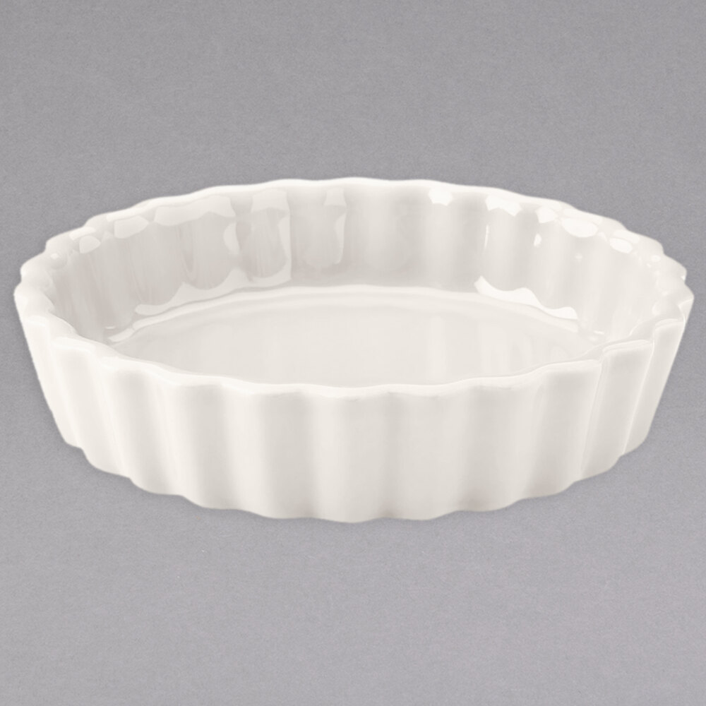Hall China 8630AWHA Ivory (American White) 5 oz. Fluted Souffle / Creme ...