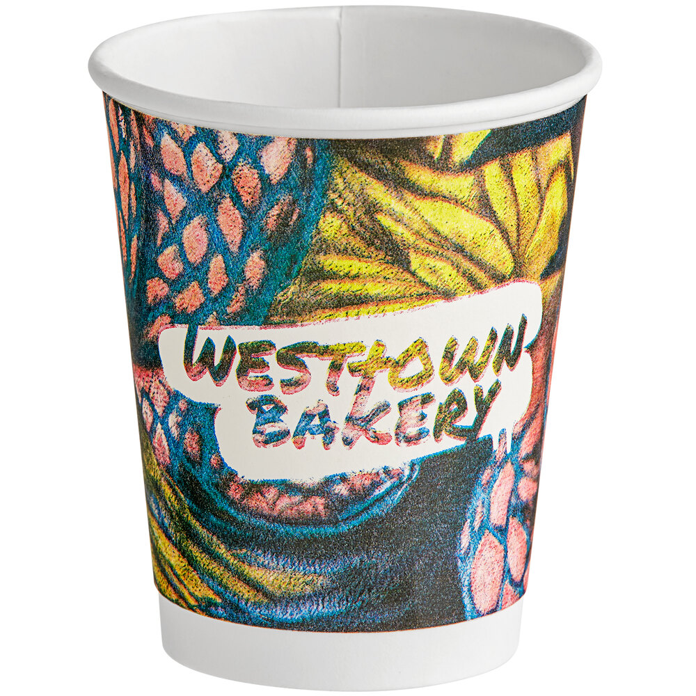 Customizable 8 oz. Smooth Double Wall Paper Hot Cup - 260/Case