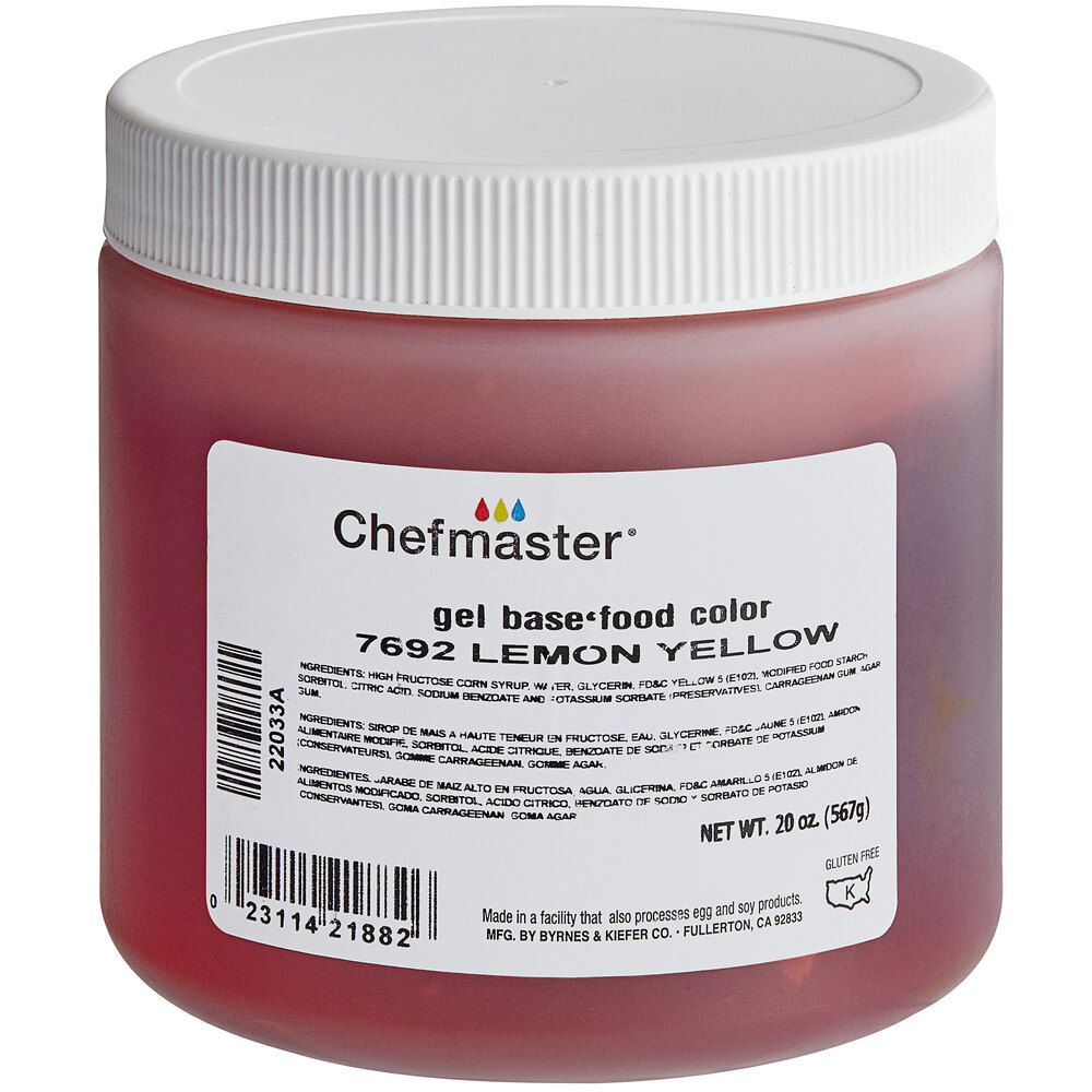 Chefmaster Lemon Yellow Gel Food Coloring 20 oz.