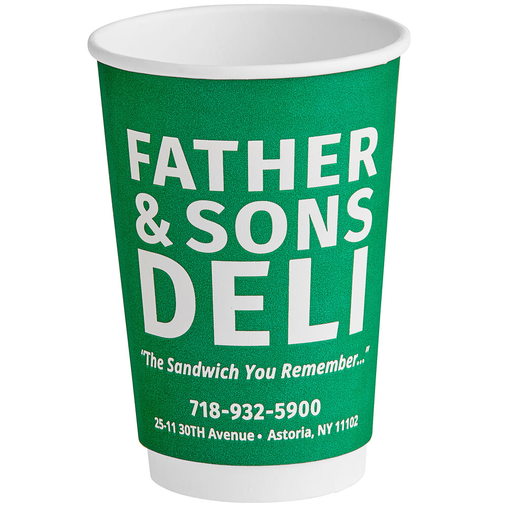 Customizable 16 oz. Smooth Double Wall Paper Hot Cup - 260/Case