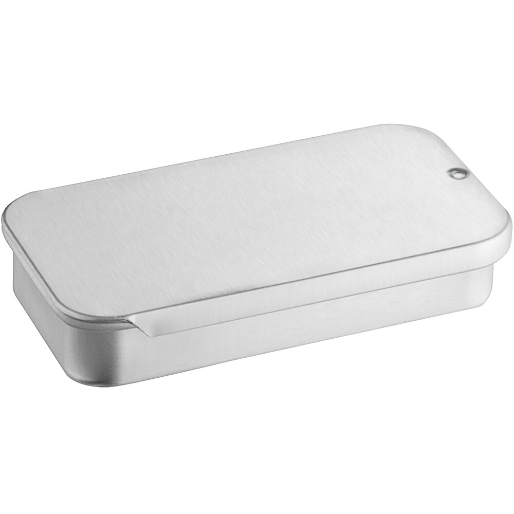 2" x 2" x 3/8" Silver Mini Tin with Slide Top - 1,280/Case