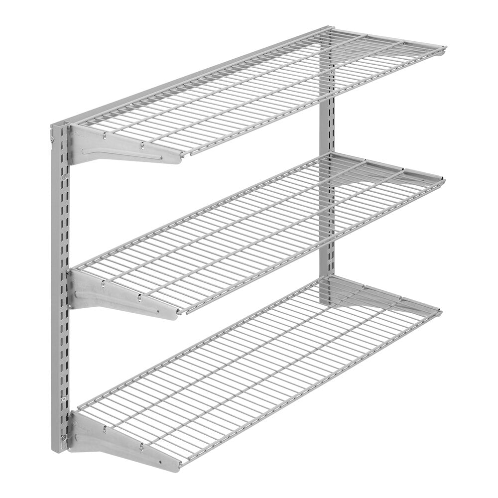 Triton Products 33" x 14 1/2" x 31 1/2" Wire 3-Shelf Modular Wall Mount ...