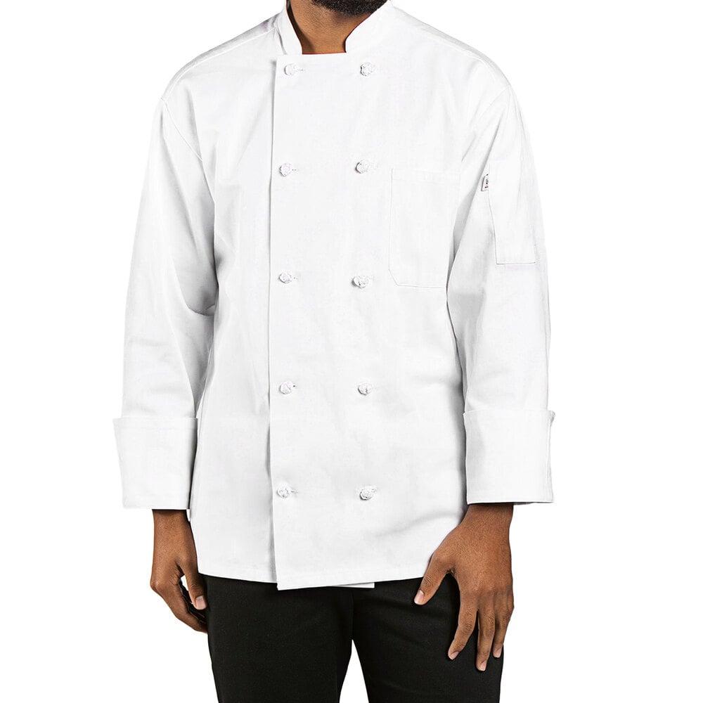 Uncommon Chef Classic Knot Cotton Unisex White Customizable Long Sleeve ...