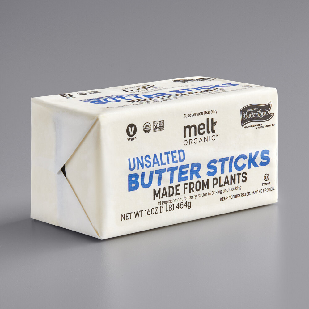 Melt Organic Plant-Based Vegan 1 lb. Unsalted Butter Stick - 36/Case