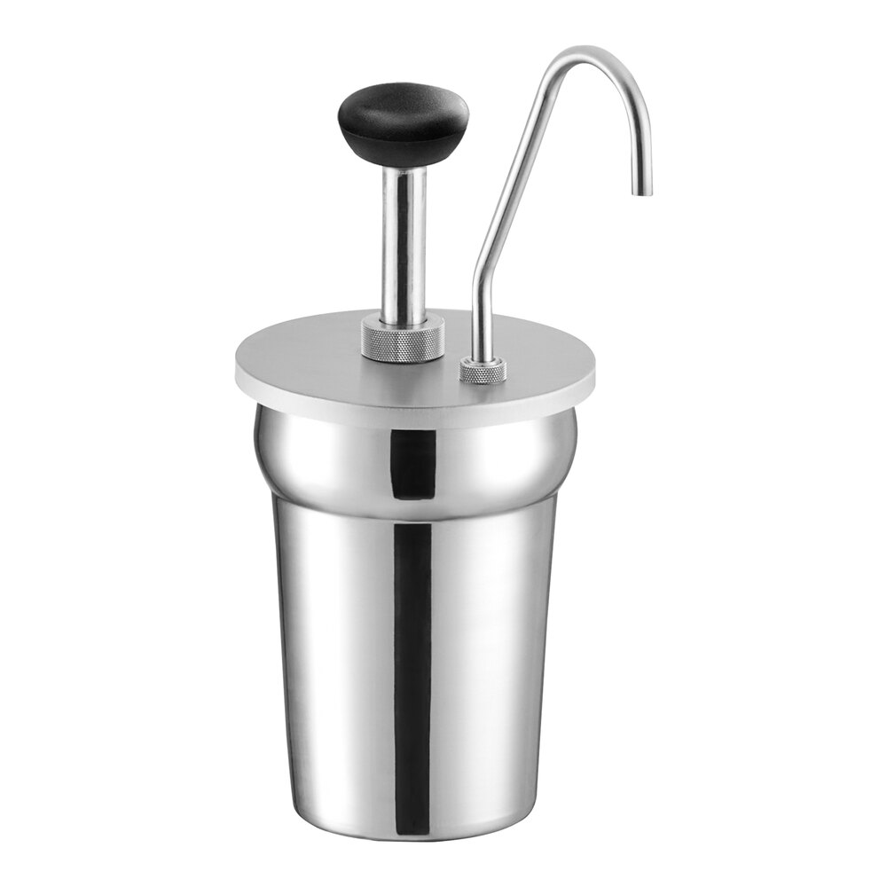 ServSense 0.5 fl. oz. Stainless Steel Inset Pump Dispenser with 2.5 Qt ...