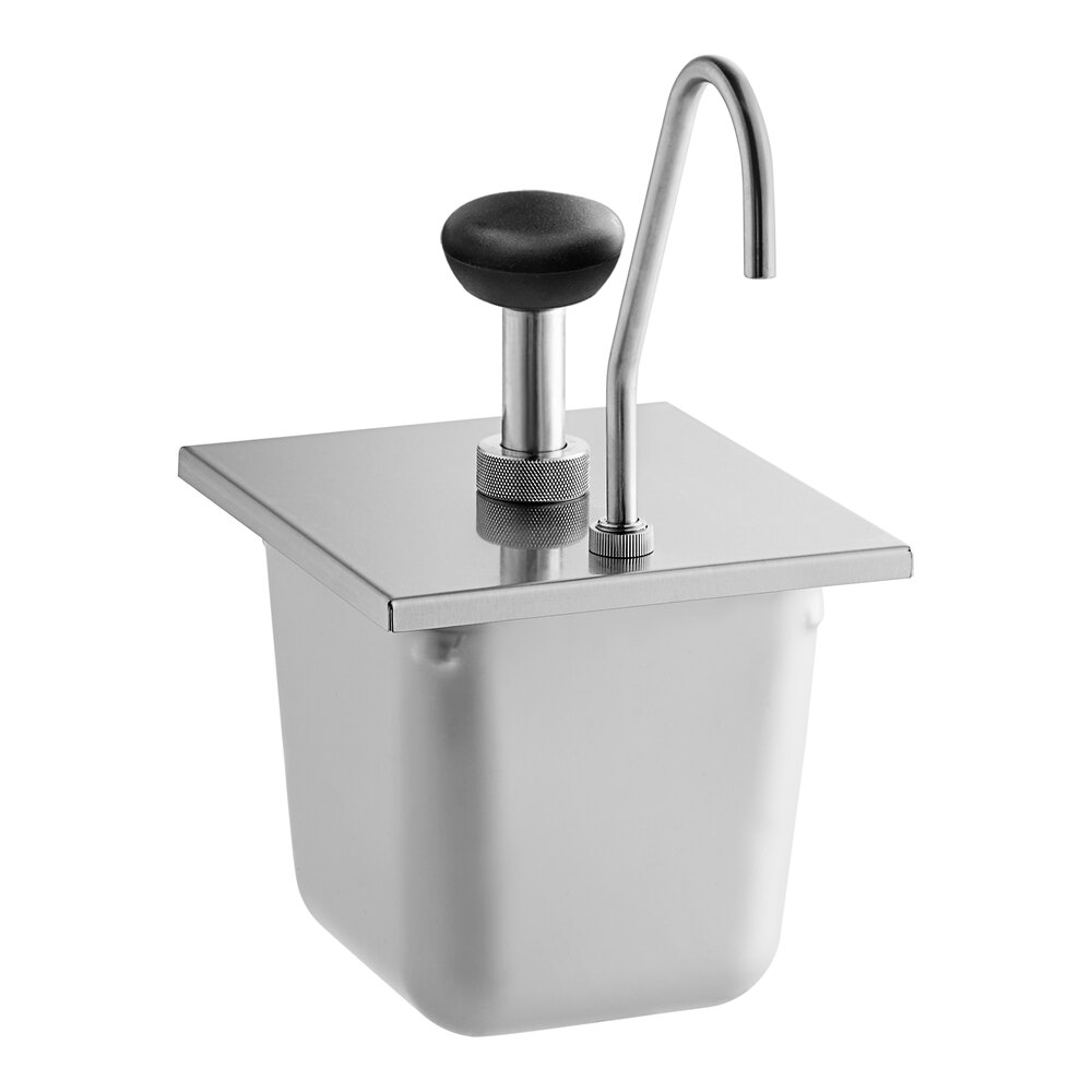 ServSense 0.4 fl. oz. Stainless Steel Pump Dispenser with 1/6 Size ...