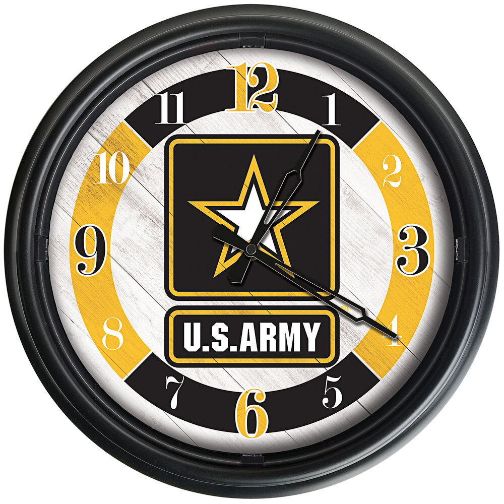 Holland Bar Stool 14" United States Army Indoor / Outdoor LED Wall Clock