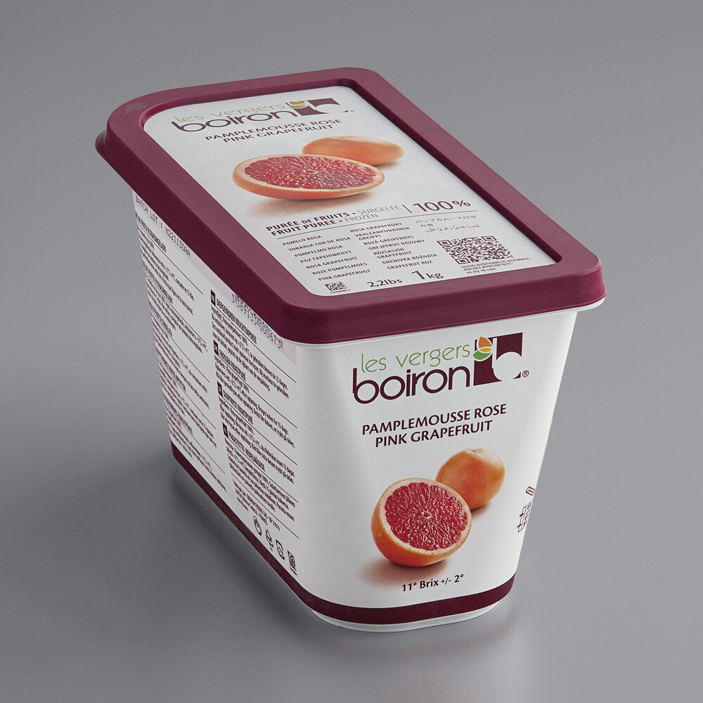 Les Vergers Boiron Pink Grapefruit 100% Fruit Puree 2.2 lb. - 6/Case