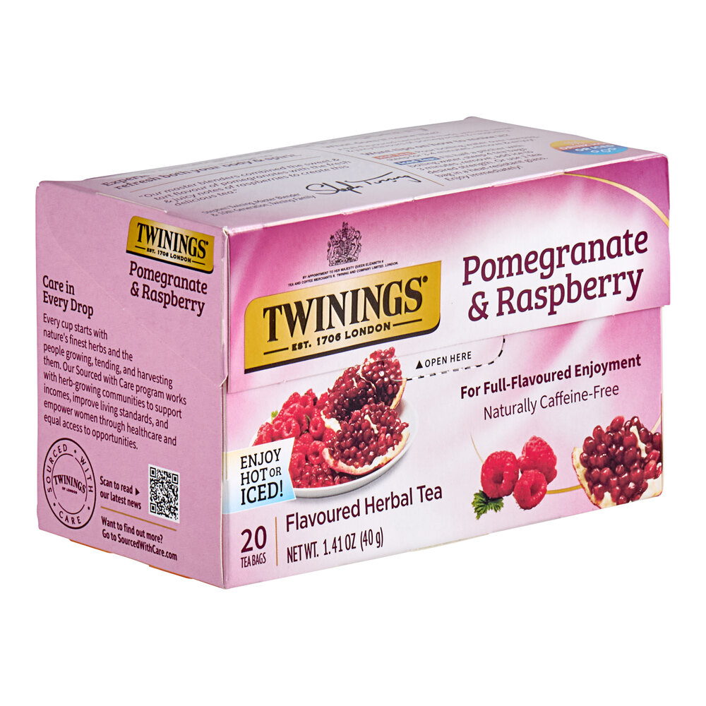 Twinings Pomegranate & Raspberry Herbal Tea Bags - 20/Box