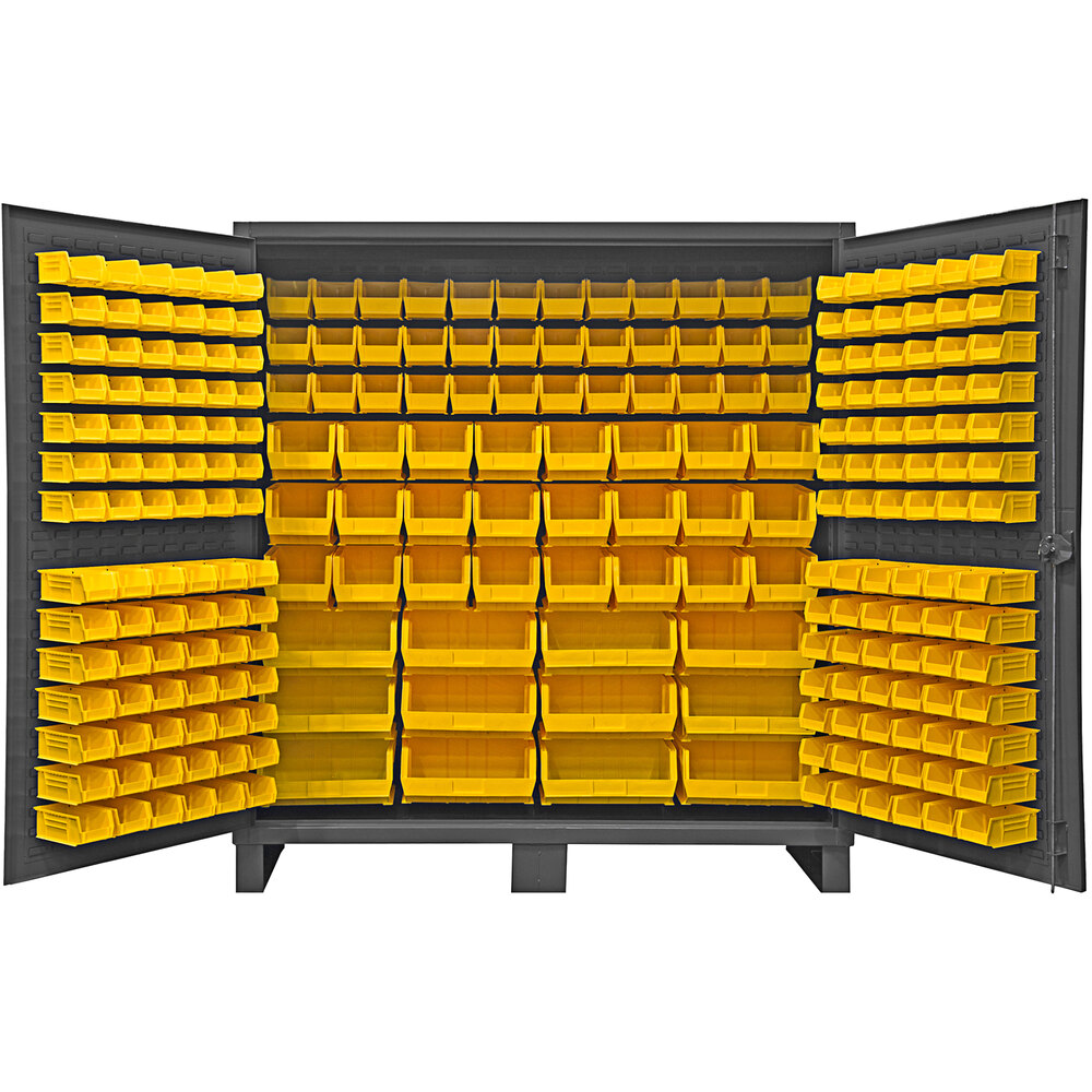 Durham Mfg 72" x 24" x 78" Storage Cabinet with 240 Yellow Bins HDC72 ...