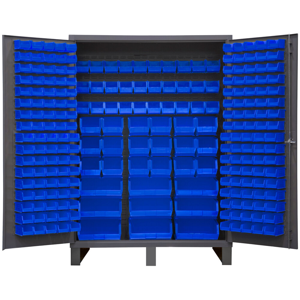 Durham Mfg 60" x 24" x 84" Storage Cabinet with 227 Blue Bins SSC-227-5295