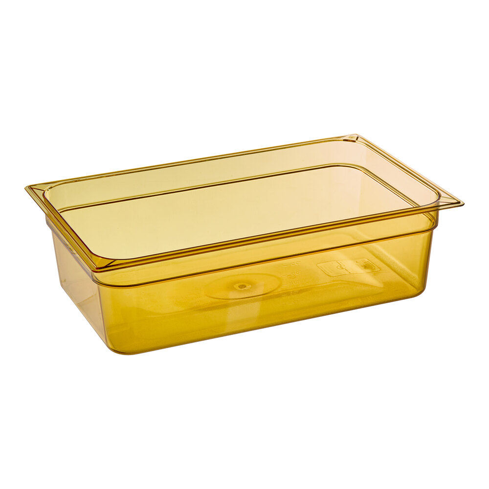 Carlisle 10402B13 StorPlus Full Size Amber High Heat Plastic Food Pan ...