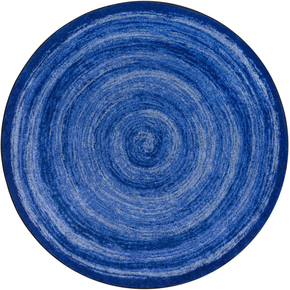 Joy Carpets Kid Essentials Feeling Fun 7' 7" Blue Round Area Rug