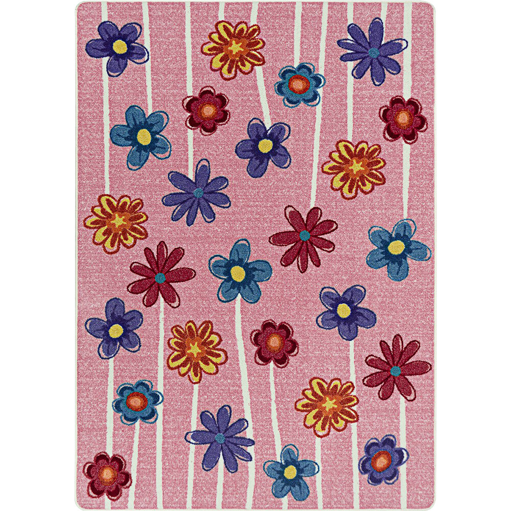Joy Carpets Claremont Kids Big Blooms 7' 8" x 10' 9" Bouquet Rectangle ...
