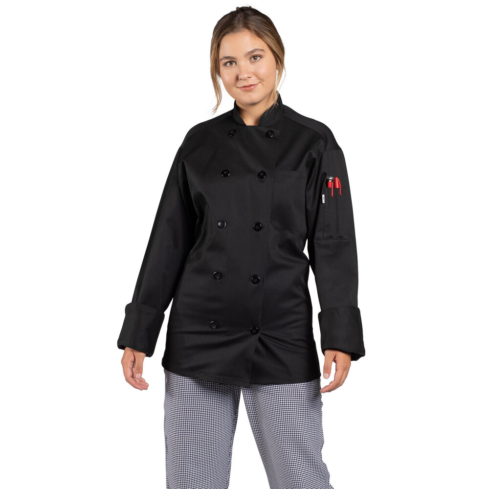 Uncommon Chef Classic Pro Vent Black Customizable Long Sleeve Chef Coat ...