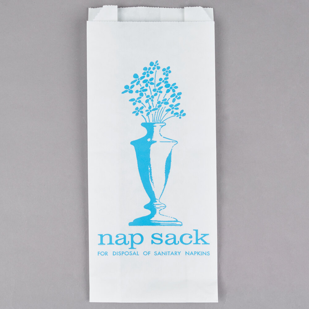 Bagcraft Packaging 300314 White Nap Sack Sanitary Disposal Bags with ...