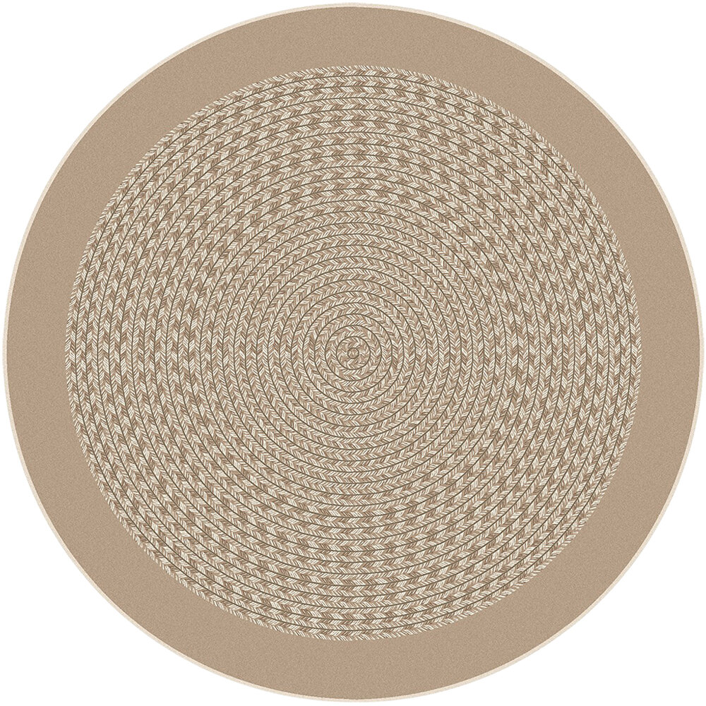 Joy Carpets Kid Essentials Like Home 5' 4" Beige Round Area Rug