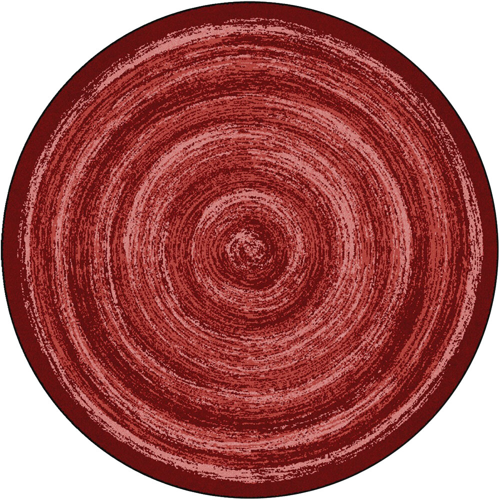 Joy Carpets Kid Essentials Feeling Fun 13' 2" Red Round Area Rug