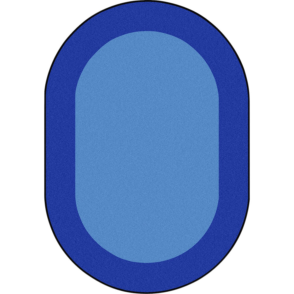 Joy Carpets Kid Essentials All Around 5' 4" x 7' 8" Blue Oval Area Rug