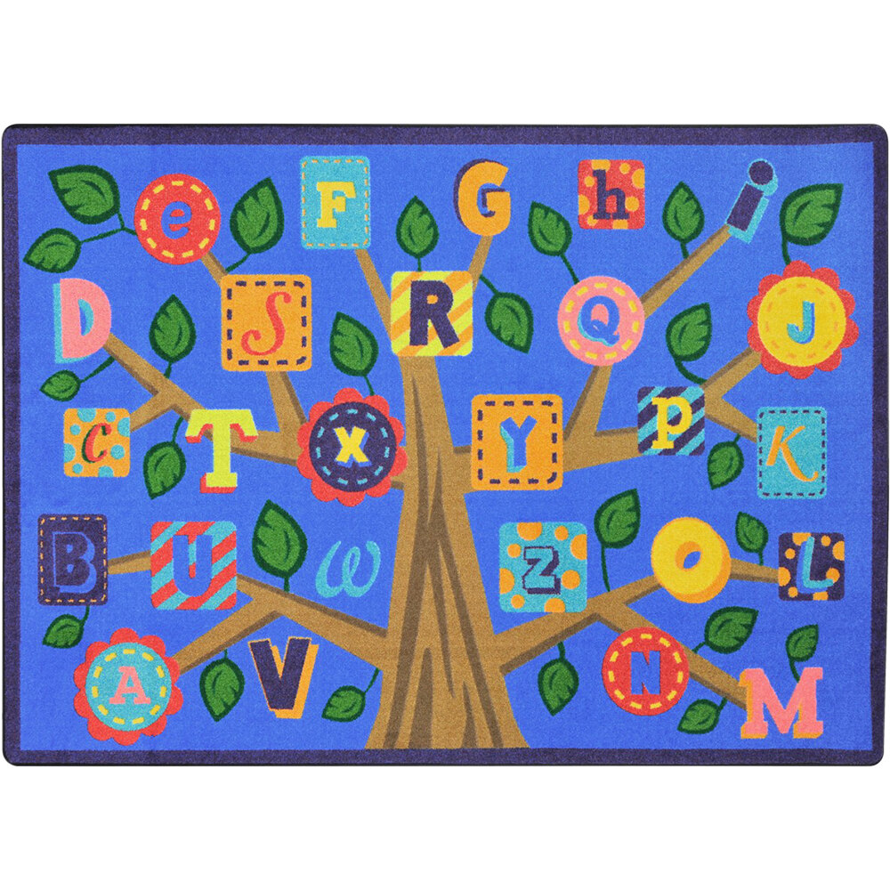 Joy Carpets Kid Essentials Alphabet Leaves 5' 4" x 7' 8" Soft Rectangle ...