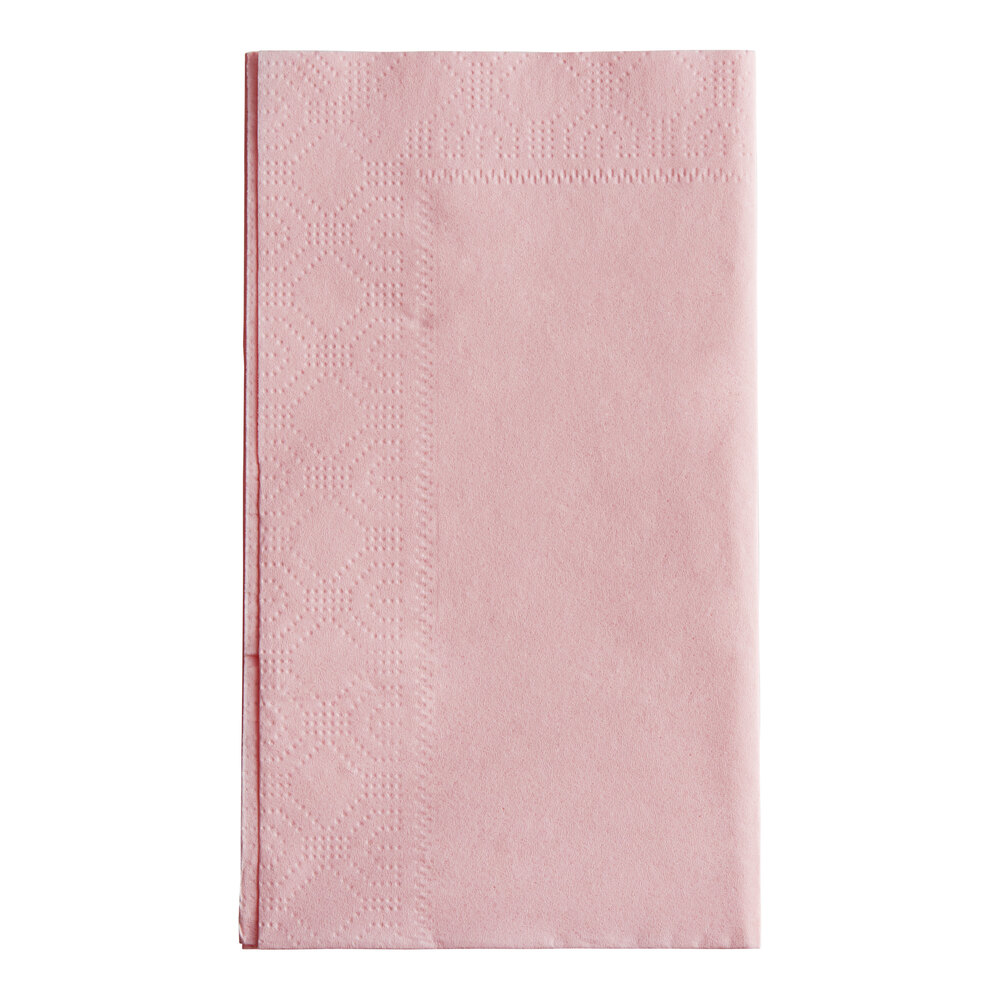 Pink Paper Dinner Napkins, 2-Ply, 15" x 17" - Hoffmaster 180527 - 1000/Case