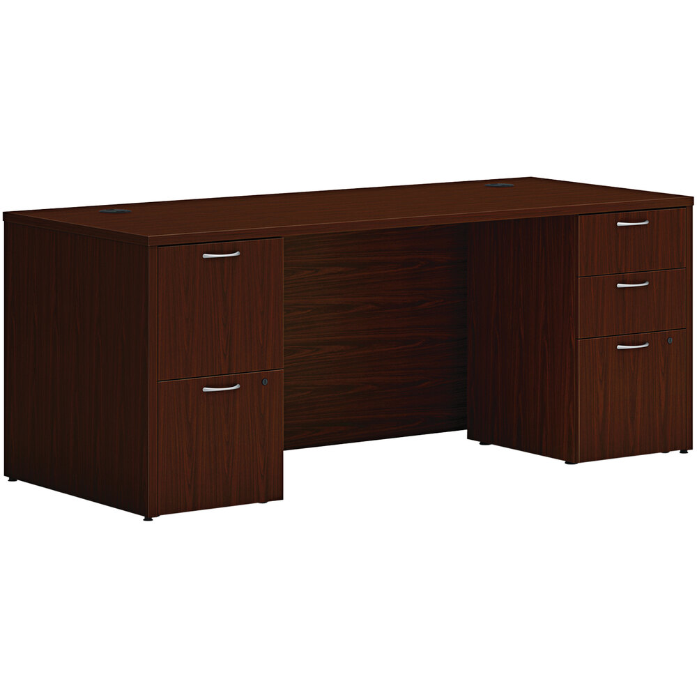 Hon Mod 30" x 72" Traditional Mahogany Laminate Desk with 2 Storage ...