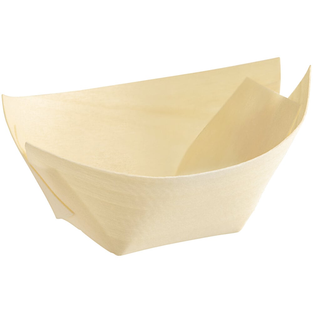 EcoChoice 2 1/2" Disposable Wooden Food Boat - 100/Pack