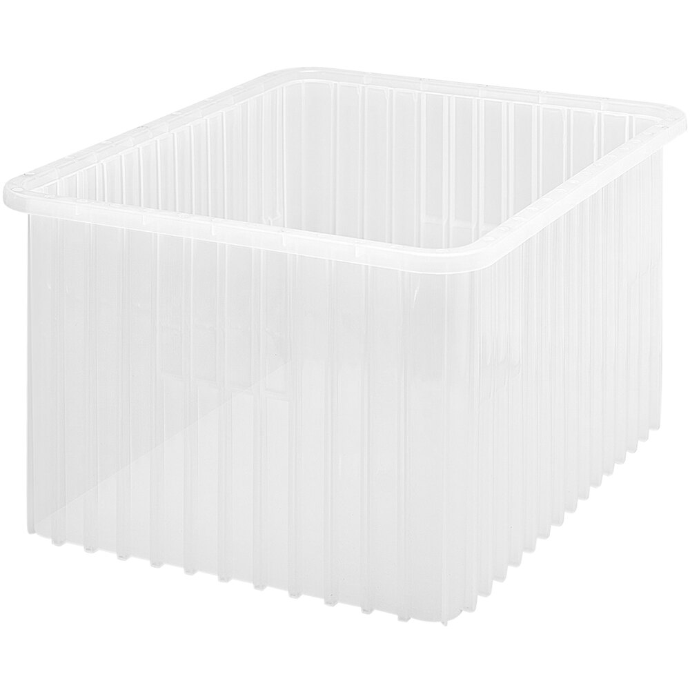 Quantum 22 1/2" x 17 1/2" x 12" Heavy-Duty Clear Dividable Container ...