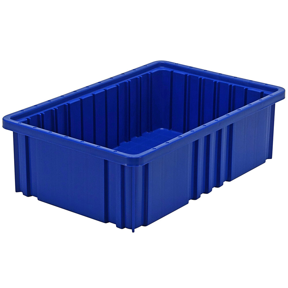Quantum 16 1/2" x 10 7/8" x 5" Heavy-Duty Blue Dividable Container ...