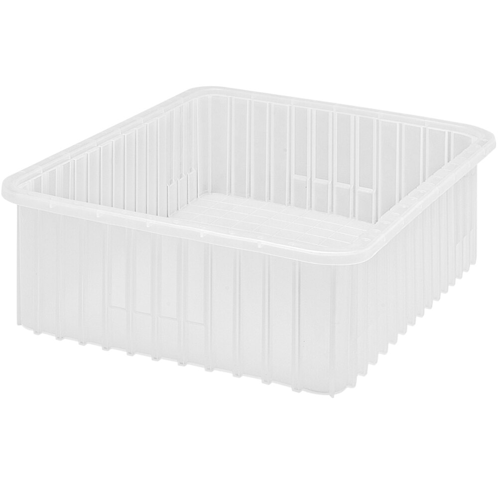 Quantum 22 1/2" x 17 1/2" x 8" Heavy-Duty Clear Dividable Container ...
