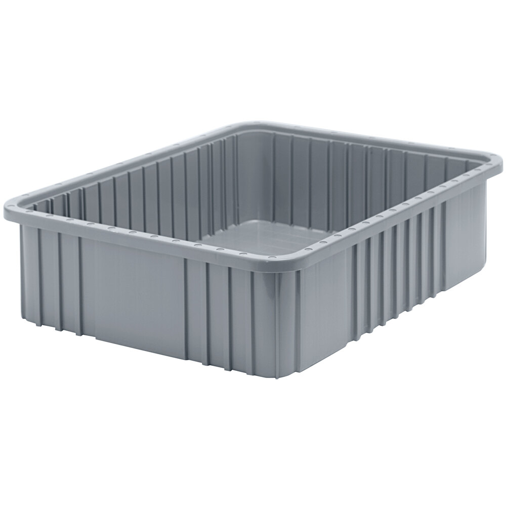 Quantum 22 1/2" x 17 1/2" x 6" Heavy-Duty Gray Dividable Container ...