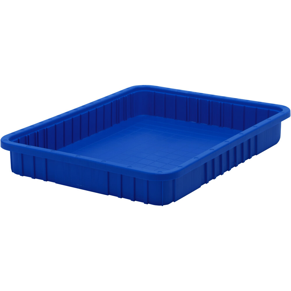 Quantum 22 1/2" x 17 1/2" x 3" Heavy-Duty Blue Dividable Container ...