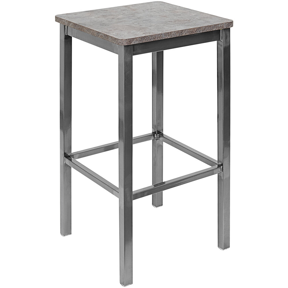 BFM Seating Trent Clear Coated Steel Backless Barstool with Relic ...