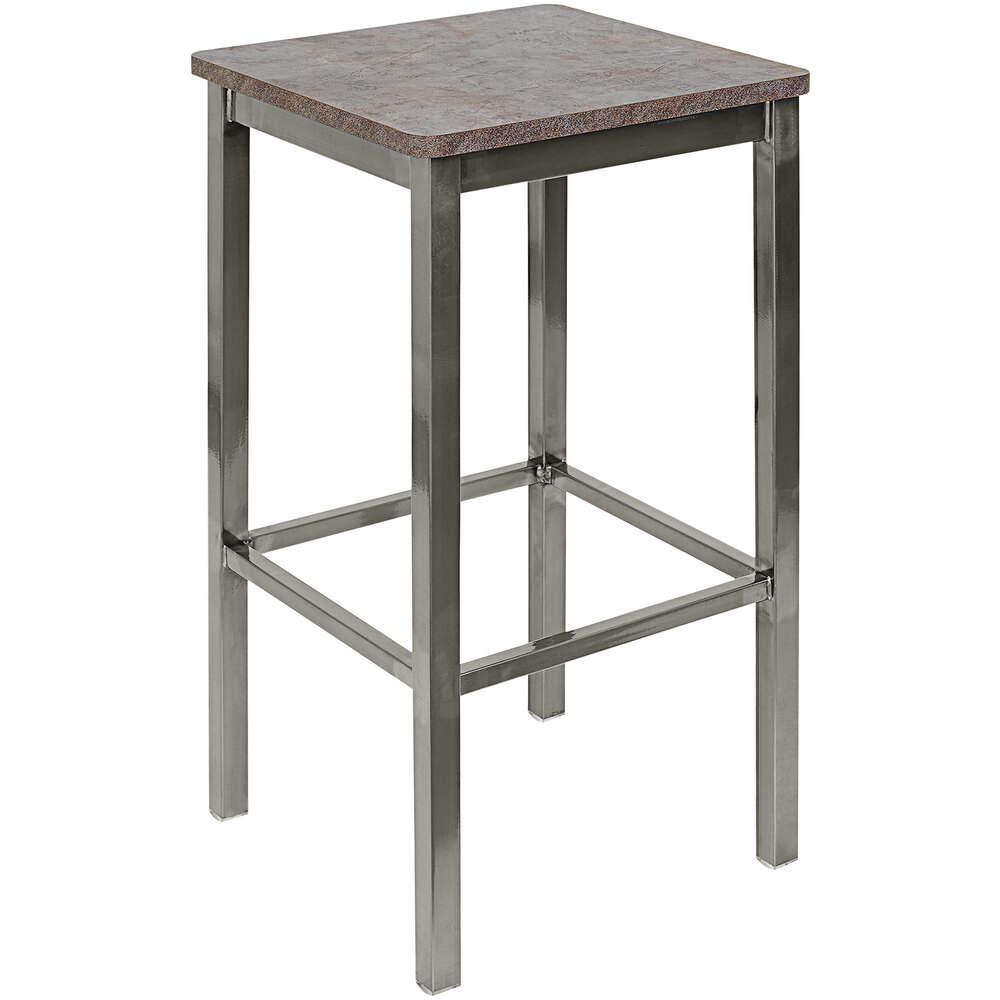 BFM Seating Trent Clear Coated Steel Customizable Backless Barstool ...