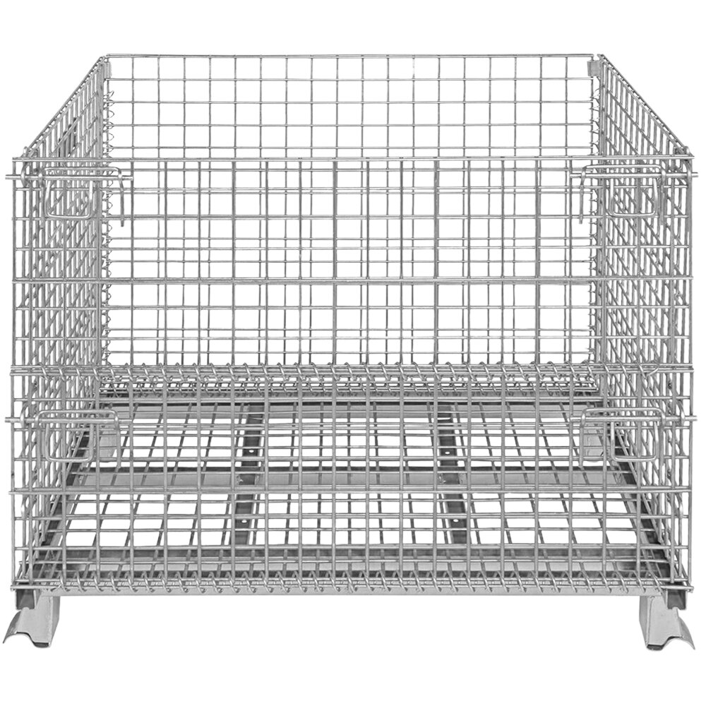 Vestil 32" x 40" x 34" Collapsible Steel Mesh Container VWIRE-40H