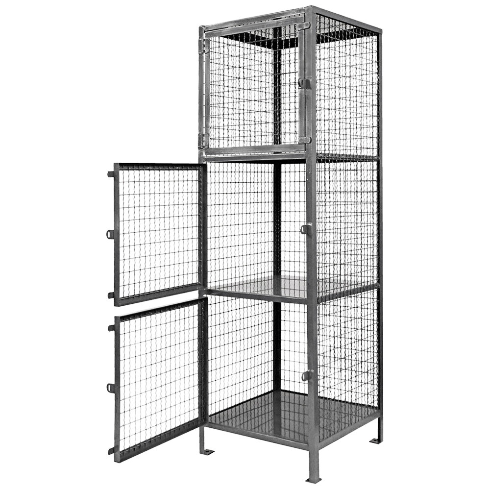 Vestil 18" x 18" x 75" Heavy-Duty Steel Mesh 3-Shelf Storage Locker ...