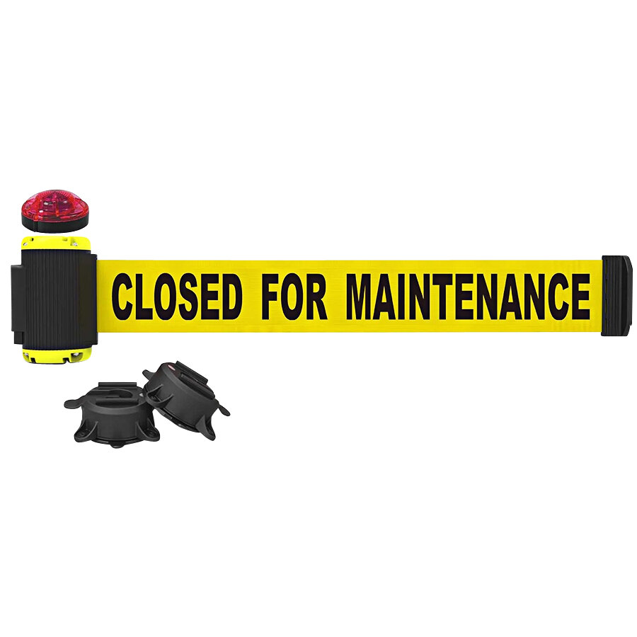 Banner Stakes 7' Yellow "Closed for Maintenance" Magnetic Wall Mount ...