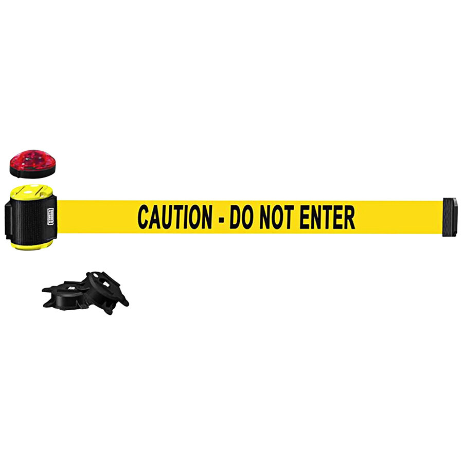 Banner Stakes 15' Yellow "Caution - Do Not Enter" Magnetic Wall Mount ...