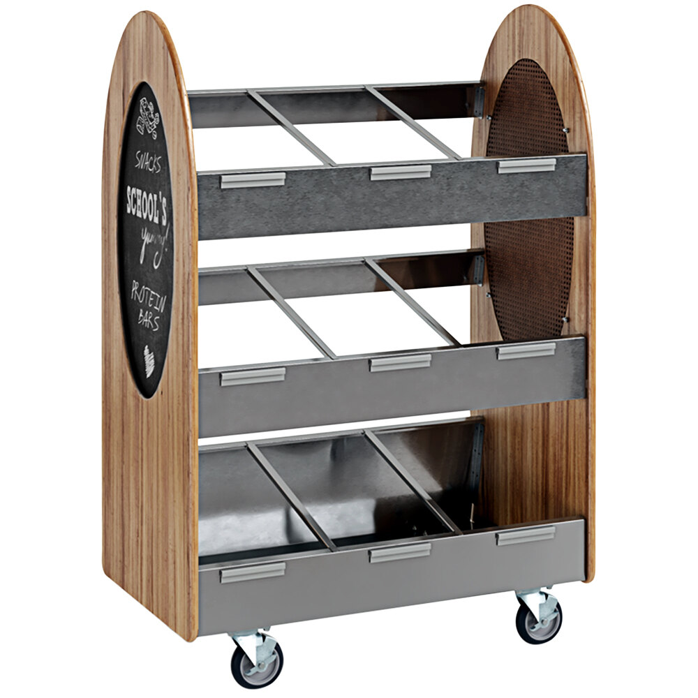 Lakeside 683 41" x 23 3/4" x 59 1/2" 3-Tier Merchandising Cart with ...