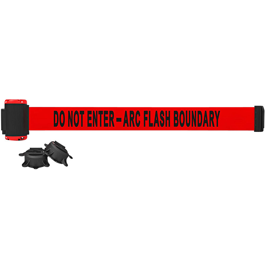 Banner Stakes 7' Red "Do Not Enter - Arc Flash Boundary" Magnetic Wall ...