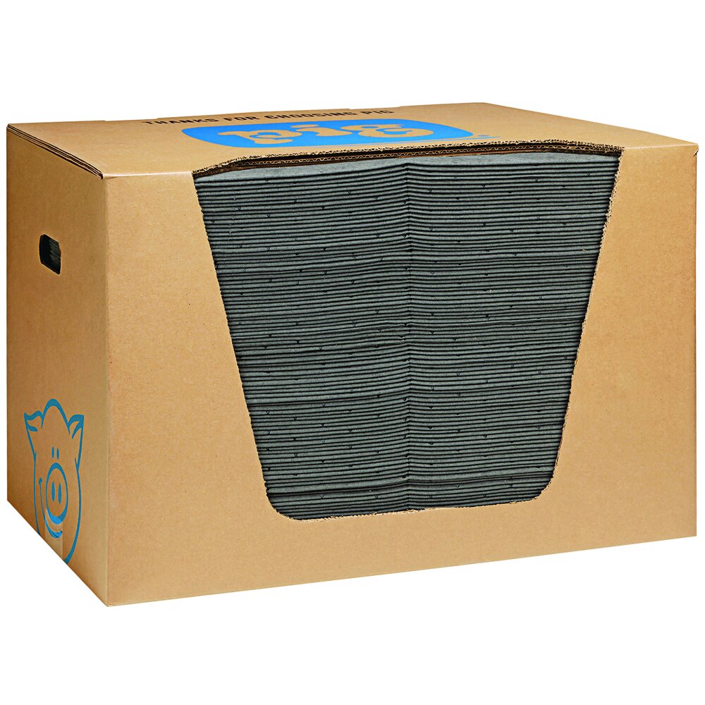 New Pig MAT240 20" x 15" Absorbent Heavy Weight Mat Pads with Dispenser ...