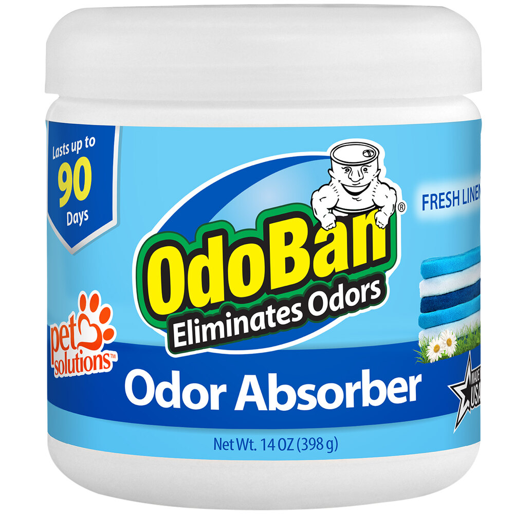 OdoBan 9735C61-14Z12D 14 oz. Fresh Linen Solid Odor Absorber - 12/Case
