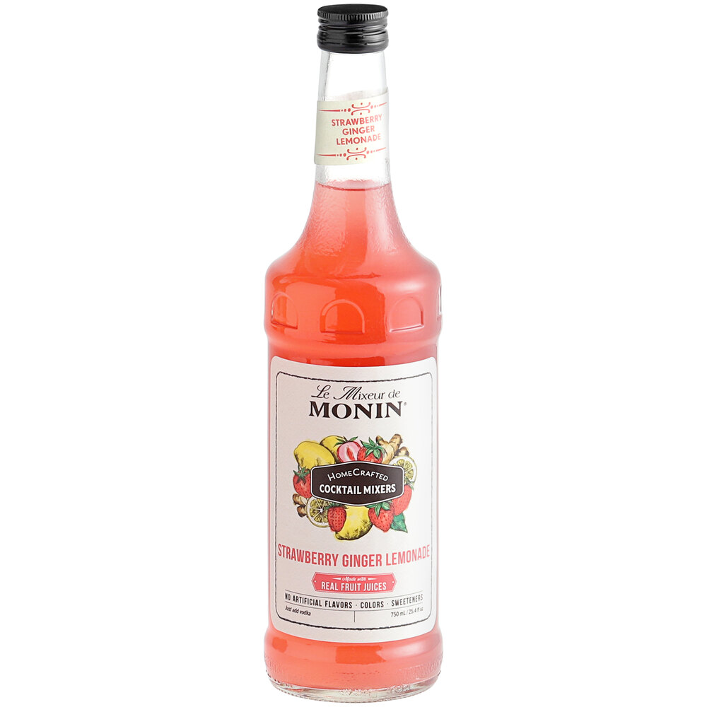 Monin HomeCrafted Strawberry Ginger Lemonade Cocktail Mix 750 mL