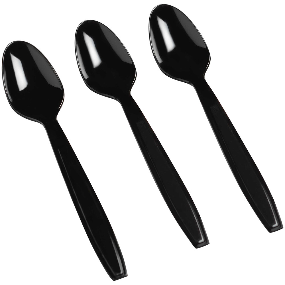 Fineline Flairware Heavy Weight Black Teaspoon - 1,000/Case