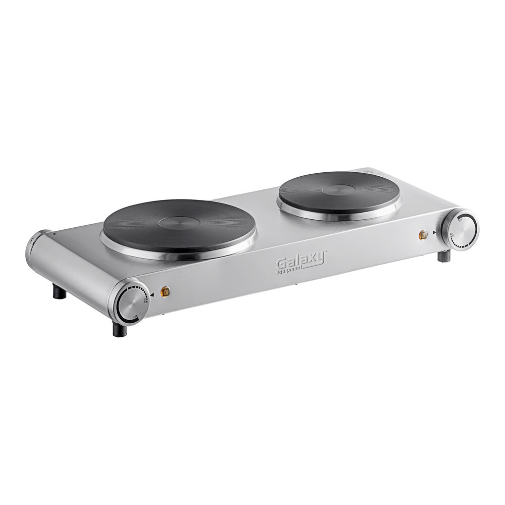 Galaxy 177EBS102 Double Burner Solid Top Portable Electric Hot Plate ...