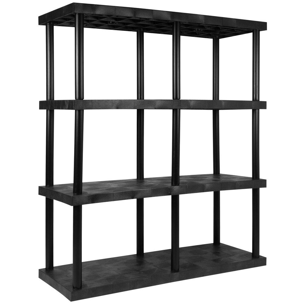 SPC Industrial DuraShelf 66" x 24" x 75" Plastic Solid Top 4-Shelf ...